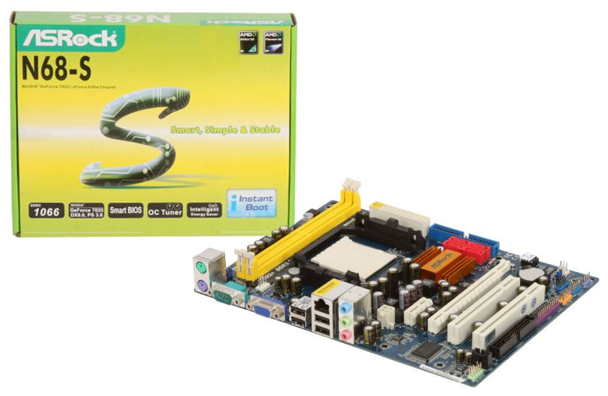 Pcdirectuk.com | Asrock N68-S Socket AM3/AM2+ Phenom II DDR2 GeForce 7025
